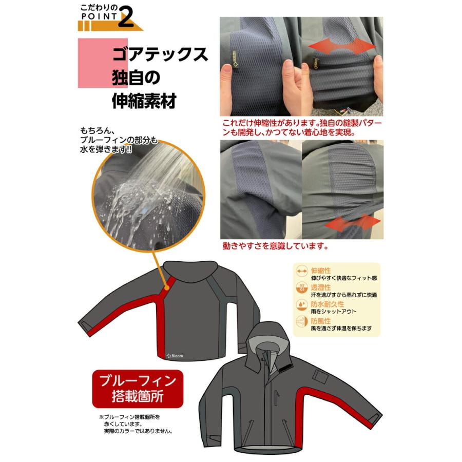ゴアテックス Bloom ウェア 上下セット ブラック GORE-TEX ブルーム アウトドア レインウェア 農業 マウンテンパーカー 防水 ...