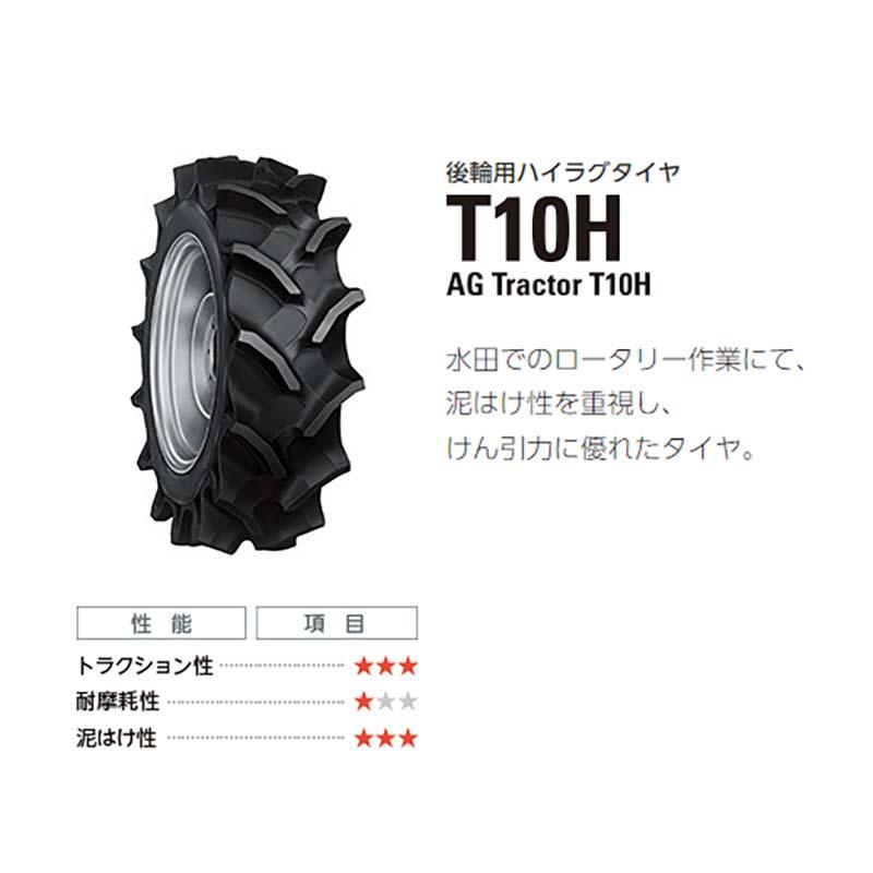 チューブ別売り トラクター用タイヤ T10H 13.6-28 6PR AGSチューブタイプ 後輪用ハイラグタイヤ 農業機械用 タイヤ ...