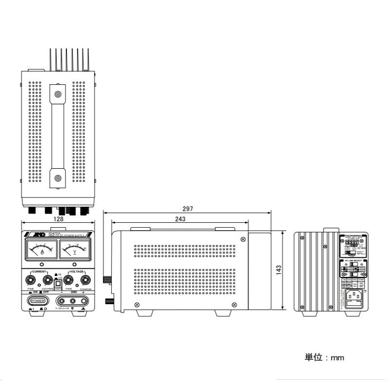 A&D 直流安定化電源 30V 3A AD-8735A 消費電力 約200VA 計測 計測器 計量 測量 測定 電子 デジタル エーアンド ...