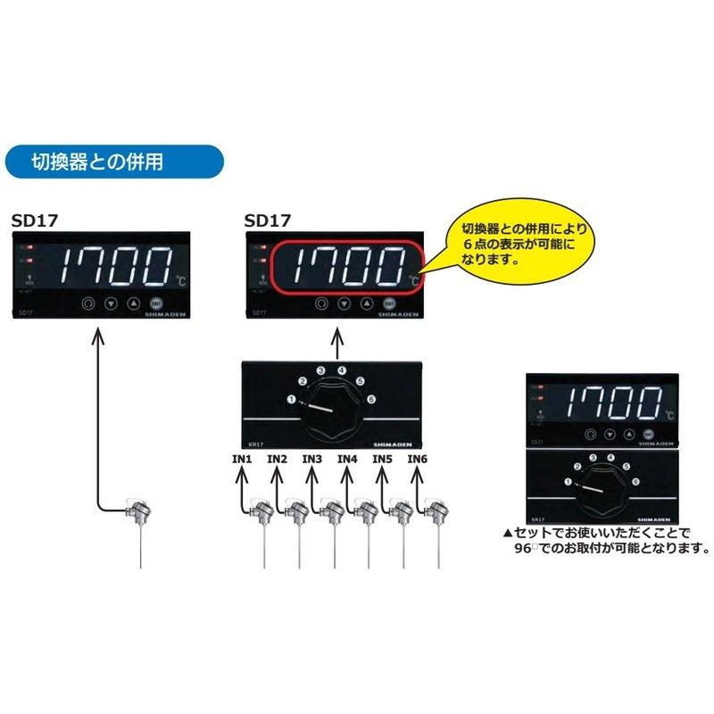 ディジタル指示計 SD17-490-00000 シマデン 96×111mm 警報なし 熱電対 測温抵抗体 直流電圧 ECOモード 消費電力 ...