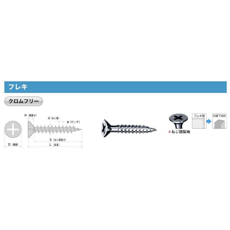 ドライウォールスクリュー フレキ FK16 1000本 クロムフリー 3.0×16 三価ユニクロ yamahiro アMD : プラスワイズ ...