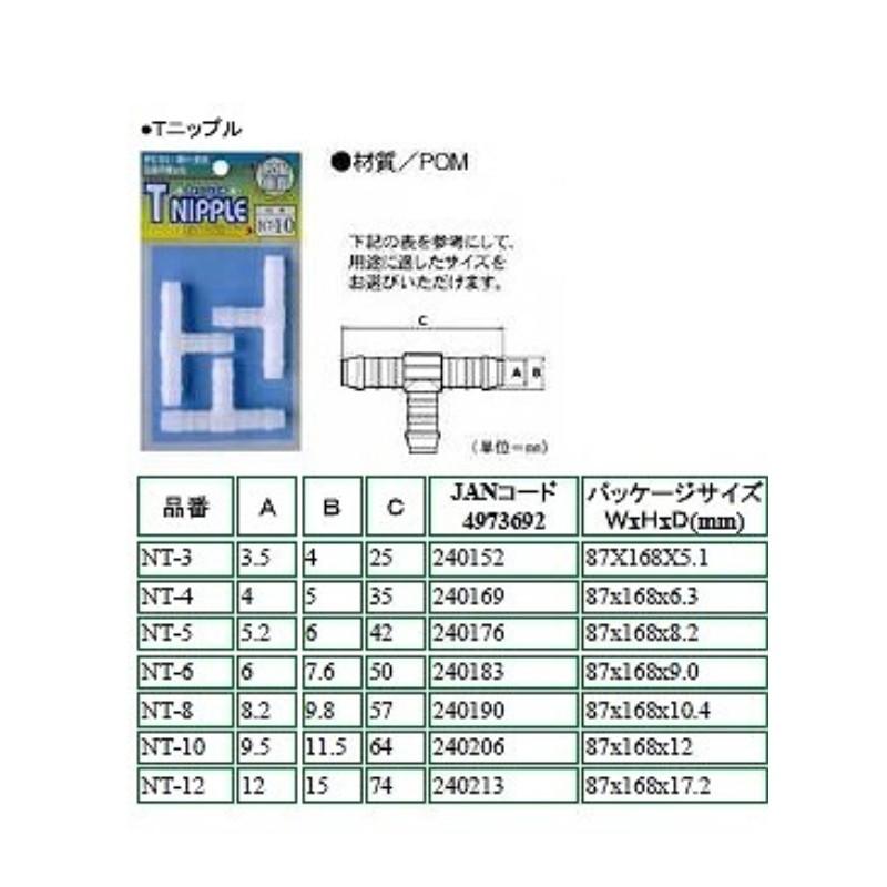バラニップルT型 5mm BNT-5 80ケ ポリ袋入 ホース 延長 補修 2方向 分水 POM樹脂 三洋化成 吉K 代引不可 :413200:プラスワイズ建築 - 通販 - Yahoo!ショッピング