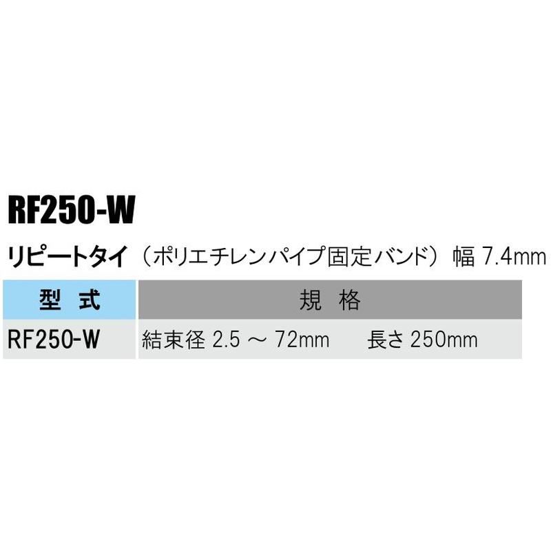 ポリエチレンパイプ固定バンド リピートタイ RF250-W 結束径 2.5〜72mm 長さ250mm ツール 器具 小道具 潅水 散水 配管 簡単 固定 イリテック カ施 代引不可 ...