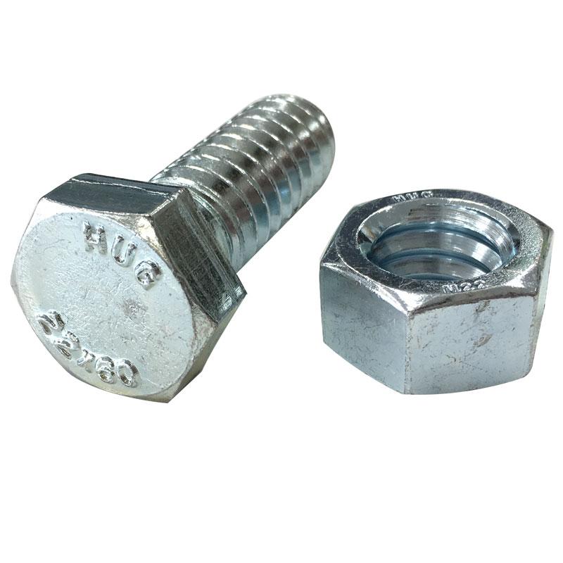 【40本】 Hug Bolt ハグボルト 仮ボルト ナット付 M24 首下90mm ユニクロ 強度4.8 六角ボルト TONEJI : プラス ...