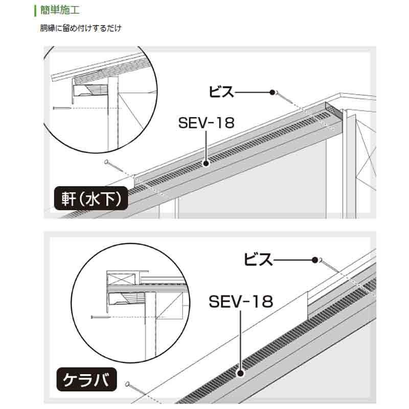 躯体換気部材 通気見切り部材 10本入 SEV-15 17x40x1820mm ブラック ケラバ 軒用 楽々施工 日本住環境 NJK アミ 現場配送不可 代引不可 個人宅配送不可 ...