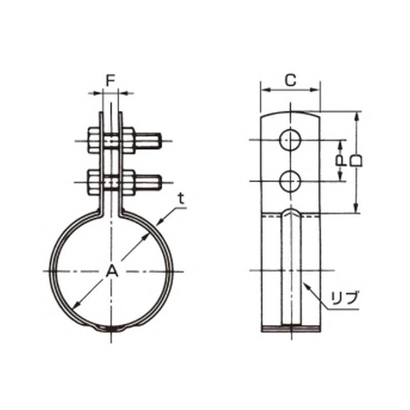 立配管金具 組式立バンド 25A 10個入 A10324 0036 配管支持金物 SGP管用 アカギ アミD :582053:プラスワイズ建築 ...