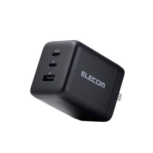 ELECOM ACDC-PD104100BK ノートPC用ACアダプター/ USB充電器/ USB PD/ 100W/ USB-C×2/ USB-A×1/ スイングプラグ/ ブラック ...