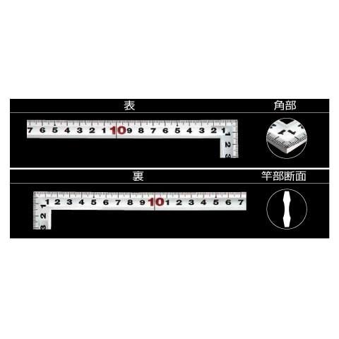 シンワ（工具） シンワ測定 曲尺角厚 シルバー 30cm 表裏同目 JIS 10294 : ポッチワン 壁紙屋さん - 通販 - Yahoo!ショッピング