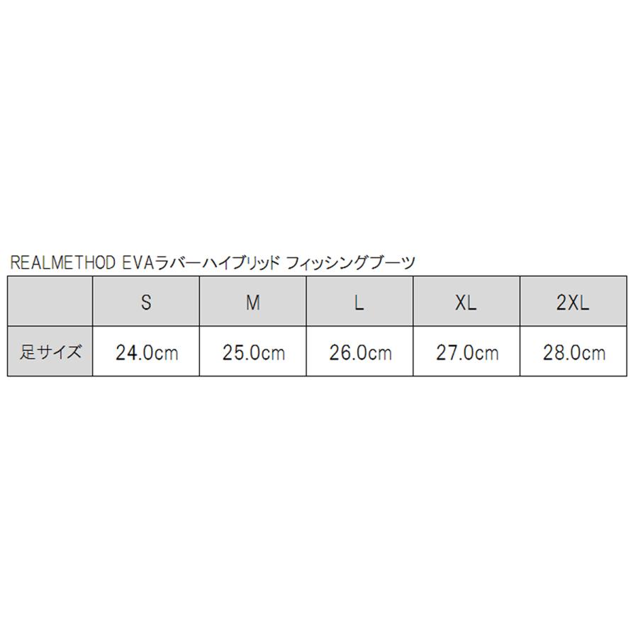 【アウトレット】 フットウェア リアルメソッド EVAラバーハイブリッド フィッシングブーツ S ブラック REAL METHOD : 釣具のポイント - 通販 - Yahoo!ショッピング