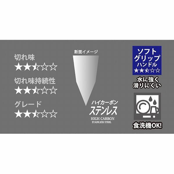 LIBERTY. 【10個セット】 リバティーコーポレーション FN-144 包丁 三徳 ステンレス ソフトグリップ 165mm 食洗機対応 ...