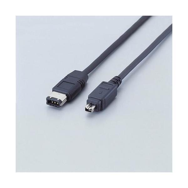 ELECOM 【正規代理店】 エレコム IE-461BK IEEE1394 FireWire400 ( i.LINK・DV ) ケーブル 6pin-4pin 1.0m ブラック ...