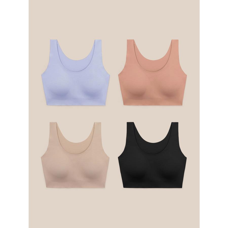 LILYSILK(リリーシルク) ナイトブラ スポブラ シームレス ワイヤレス ノンワイヤー シルク 肌に優しい シンプル 涼しい ブラジャー おすすめ カップレス : POLYVALENT ...