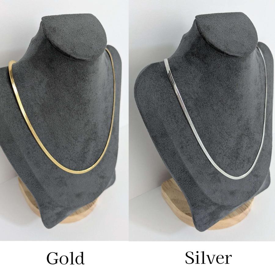 サージカルステンレス 平スネーク スネークチェーン ネックレス 3mm幅 ゴールド 45cm : 金属アレルギー対応PomyParts - 通販 - Yahoo!ショッピング