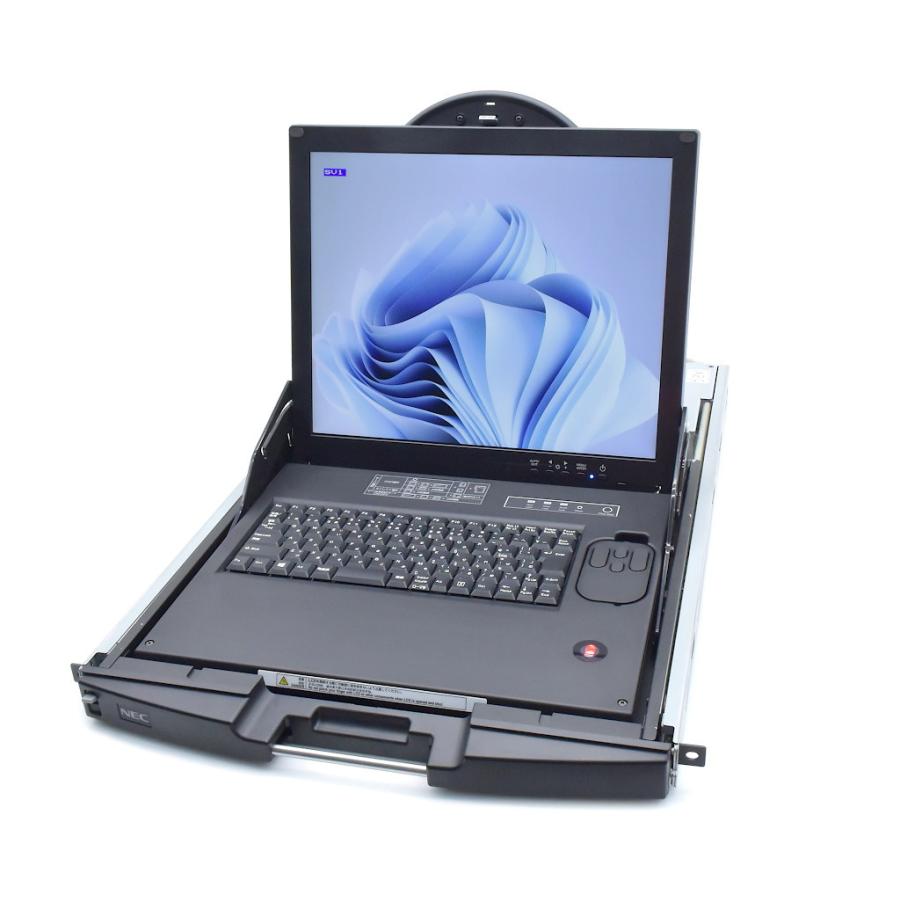 NEC 17型LCDコンソールユニット(8Server) 17インチ非光沢パネル SXGA 1280x1024ドット アナログRGB入力 ...