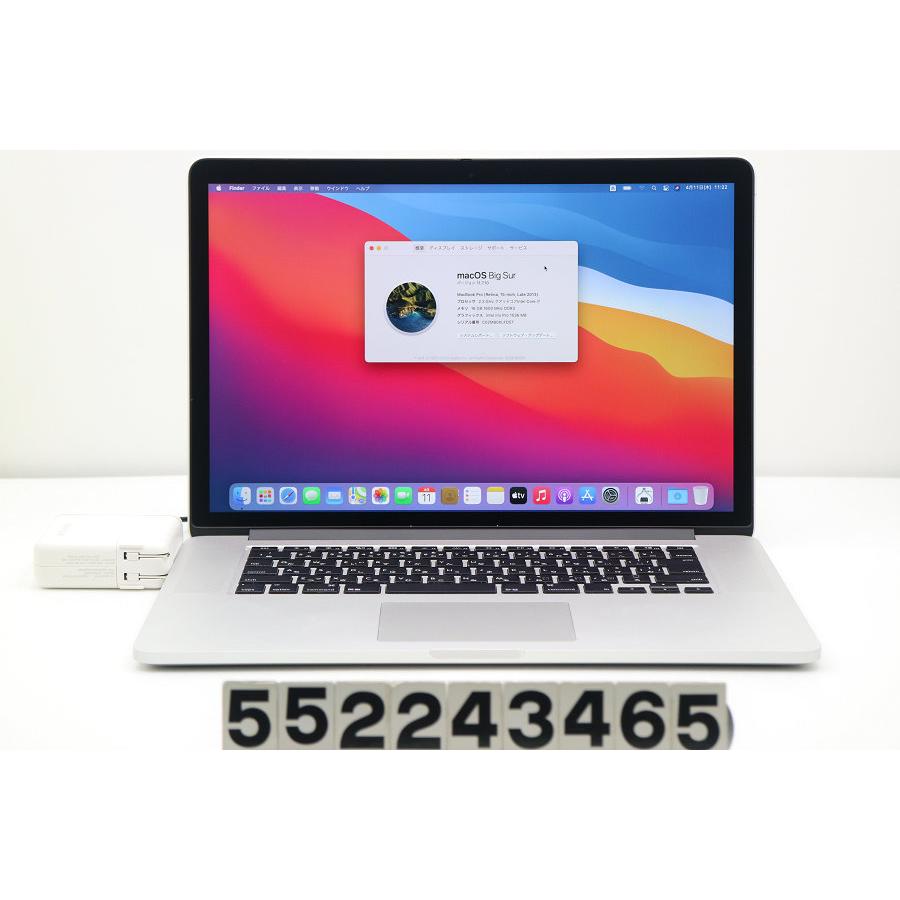 ノートパソコン Apple MacBook Pro Retina A1398 Late 2013 Core i7 4850HQ 2.3GHz/16GB/500GB(SSD)/15.4W ...