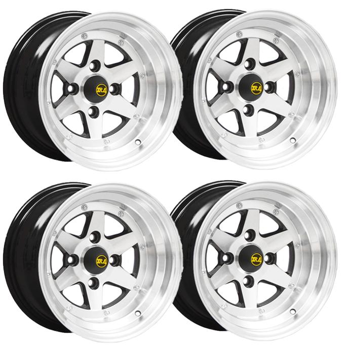 COLIN PROJECT 復刻版 ロンシャンXR-4/LONGCHAMP XR-4 14インチ 9.0J（-25 1490 114-4H） XR-41490K ブラックポリッシュ 【4本 ...