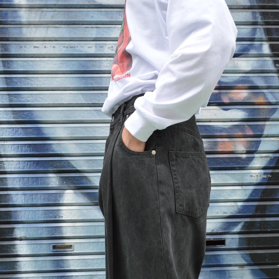 NEON SIGN SIGN(ネオンサイン) / W BLACK UNHEMMED WIDE DENIM NEON SIGN SIGN(ネオンサイン) / W BLACK UNHEMMED WIDE DENIM