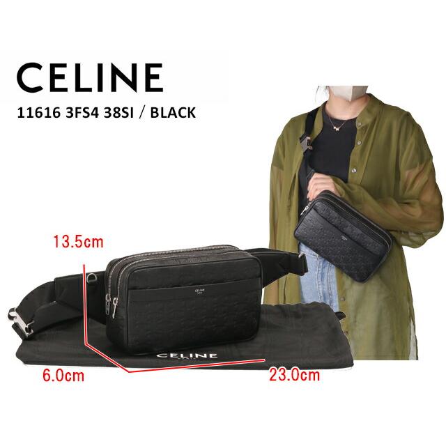 CELINE セリーヌ／CELINE"ベルトバッグ(トリオンフキャンバス＆カーフスキン)" ベルトバッグ・ボディバッグ・ウエストバッグ・クロスボディ(ブラック) 11616 3FS4 3 ...