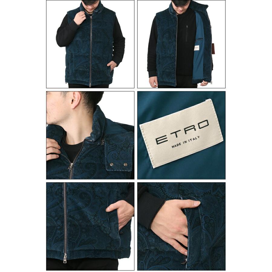 エトロ／ETRO"ベロア素材 フード付きダウンベスト(ブルー)／1S866 8852 201BLUE (PAISLEY) : etro-1s866-8852-201 : イルテライオ ...