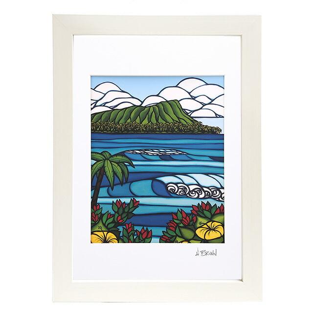 ヘザーブラウン／HEATHER BROWN "ART PRINT W28.0×H35.6cm・DIAMOND HEAD・アートプリント・ダイヤモンドヘッド"Mサイズ縦・サイン入り・絵画 ...