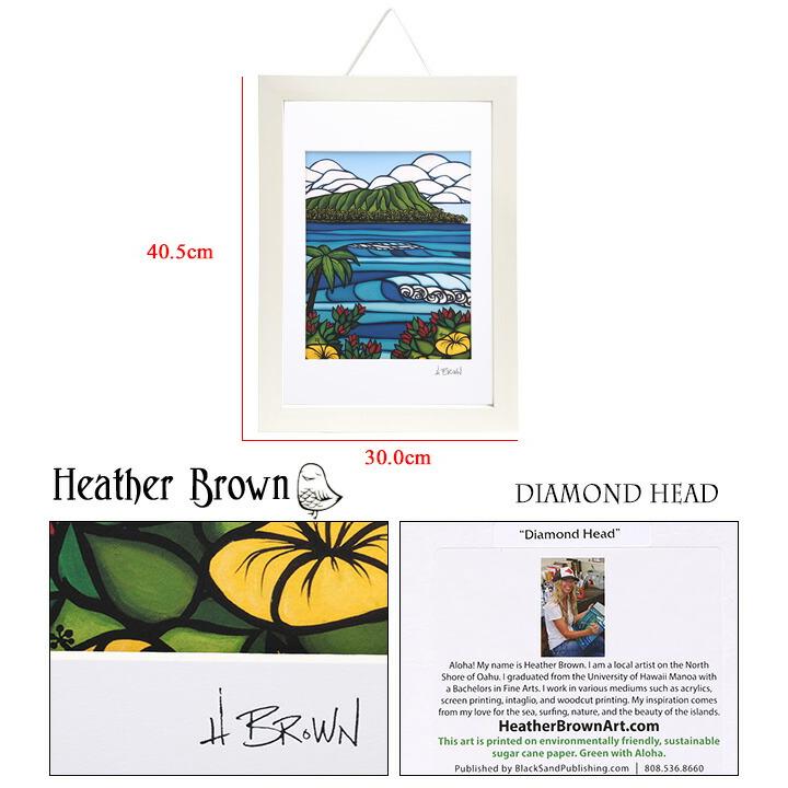 ヘザーブラウン／HEATHER BROWN "ART PRINT W28.0×H35.6cm・DIAMOND HEAD・アートプリント・ダイヤモンドヘッド"Mサイズ縦・サイン入り・絵画 ...
