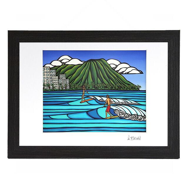 ヘザーブラウン／HEATHER BROWN "ART PRINT W35.6×H28.0cm・WAIKIKI LOGGING・アートプリント・ワイキキロギング"Mサイズ横・サイン入り・絵画 ...