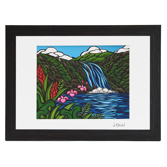 ヘザーブラウン／HEATHER BROWN "ART PRINT W35.6×H28.0cm・WAIMEA FALLS・アートプリント・ワイメアフォールズ"Mサイズ横・サイン入り・絵画 ...