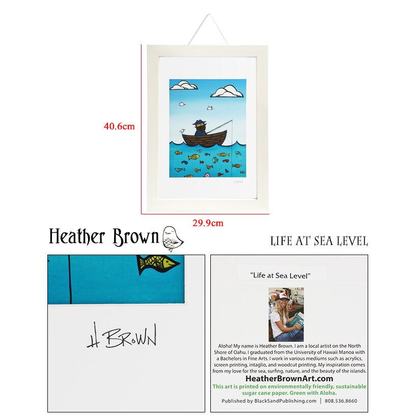 ヘザーブラウン／HEATHER BROWN "ART PRINT W28.0×H35.6cm・LIFE AT SEA LEVEL・アートプリント・ライフアットシーレベル"Mサイズ縦・サイン入り ...