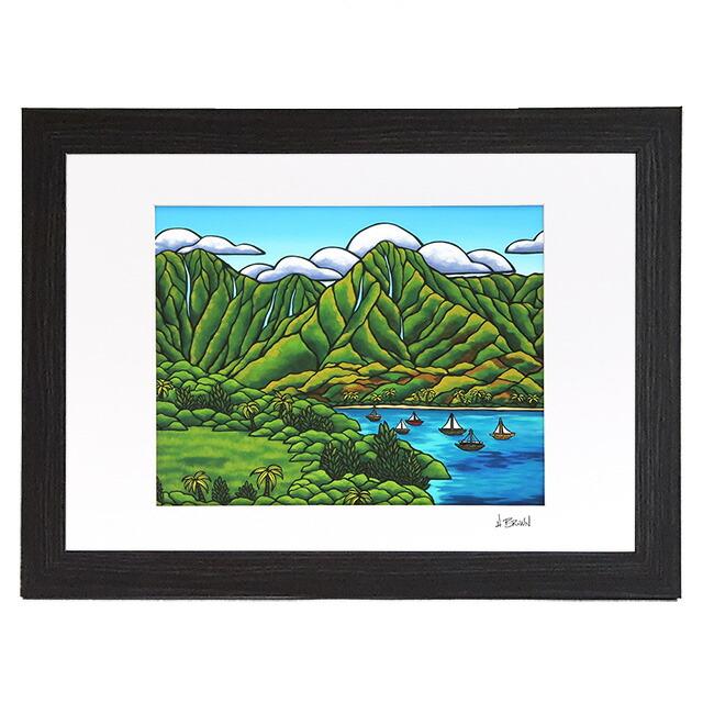 ヘザーブラウン／HEATHER BROWN "ART PRINT W35.6×H28.0cm・SAILBOATS AT HANALEI・アートプリント・セイルボートアットハナレイ"Mサイズ横 ...