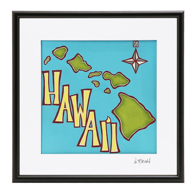 ヘザーブラウン／HEATHER BROWN "ART PRINT W30.5×H30.5cm・ISLAND MAP・アートプリント・アイランドマップ"Mサイズ正方形・サイン入り・絵画 ...