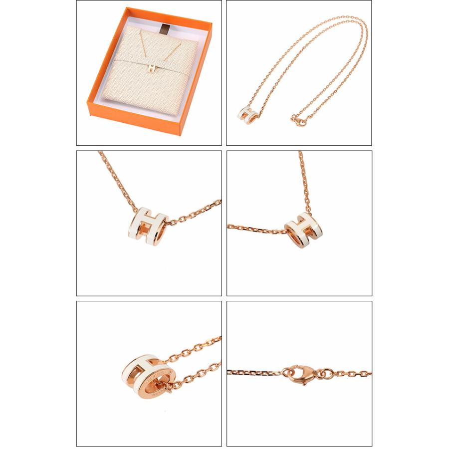 HERMES エルメス／HERMES "MINI POP H ・ミニポップアッシュ"ネックレス(ホワイト×ピンクゴールド) 147992FO 49／BLANC*PINK GOLD : イルテラ ...