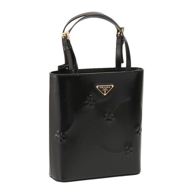 プラダ／PRADA ブラッシュドレザー スモールバッグ・2WAYハンド・ショルダーバッグ・ミニショッピングバッグ(ブラック) 1BA401 SPAZZOLATO (ZO6) F0002／N ...