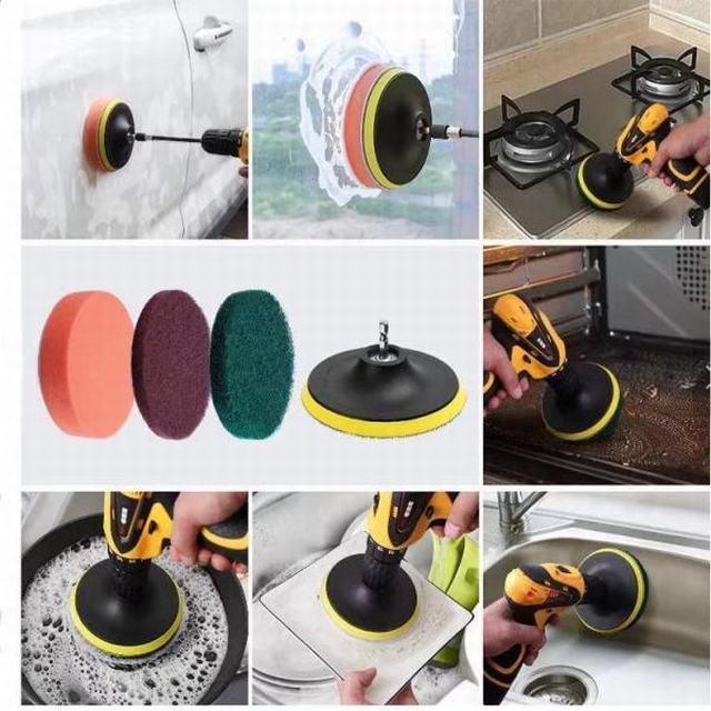 ポリッシャー バフ 電動ドリル用 ブラシ アタッチメント ガラス拭き 洗車 掃除 スポンジ インパクト 六角軸付き バフポリッシャー受け 14点セット : POSSFAST - 通販 ...