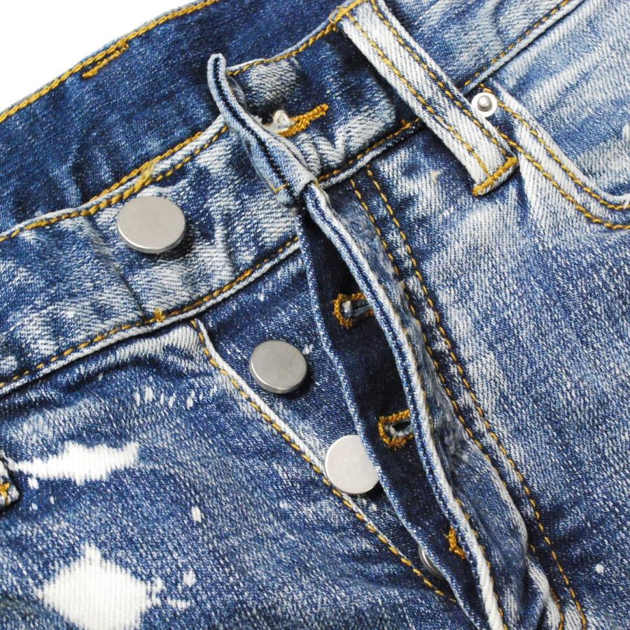 ミニマル mnml M1 DENIM STRETCH SPLASH/スプラッシュ デニム パンツ クラッシュ ダメージ リペア ...