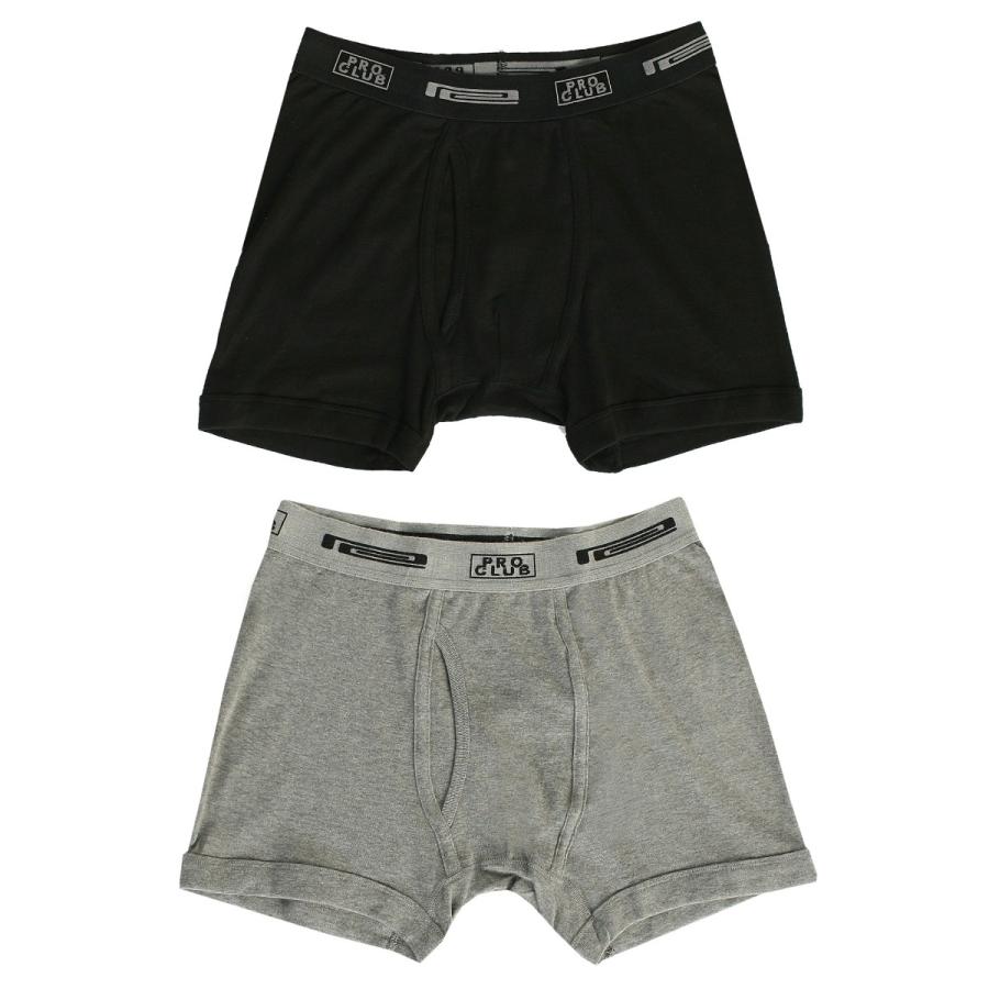 PRO CLUB プロクラブ BOXER BRIEFS BLACK & GRAY / ブラック グレー 2枚組 ボクサー パンツ 下着 ...