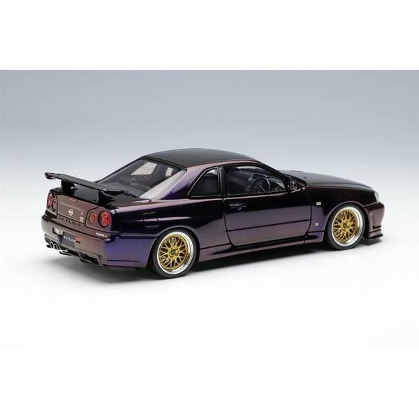 アイドロン 1/43 ニッサン スカイライン GT-R BNR34 V-spec II 2000 BBS LM ホイール ミッドナイトパープル3 【取寄対応】 完成品ミニカー EM509E ...