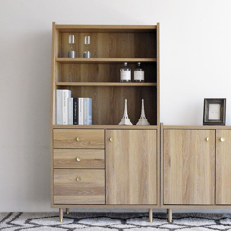 シェルフ 本棚 キャビネット 木目 北欧 80cm 日本製 完成品 ナチュラル 韓国風 シンプル 収納棚 ラック おしゃれ 引き出し ヴァロ :as-446-gt:ポタリコPOTARICO ...