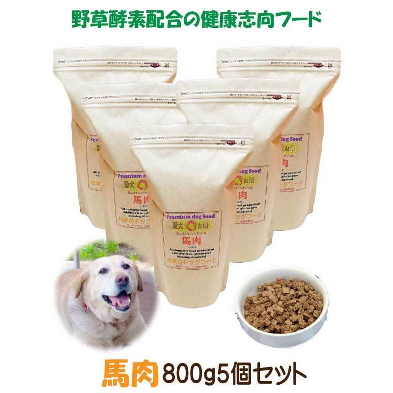 国産 無添加 自然食 健康 こだわり食材 お米の ドッグフード 馬肉タイプ 4kg 800g 5個セット ドックフード 犬用 全年齢対応 完全栄養食 : 愛犬想いのドッグフードポチたま屋 ...