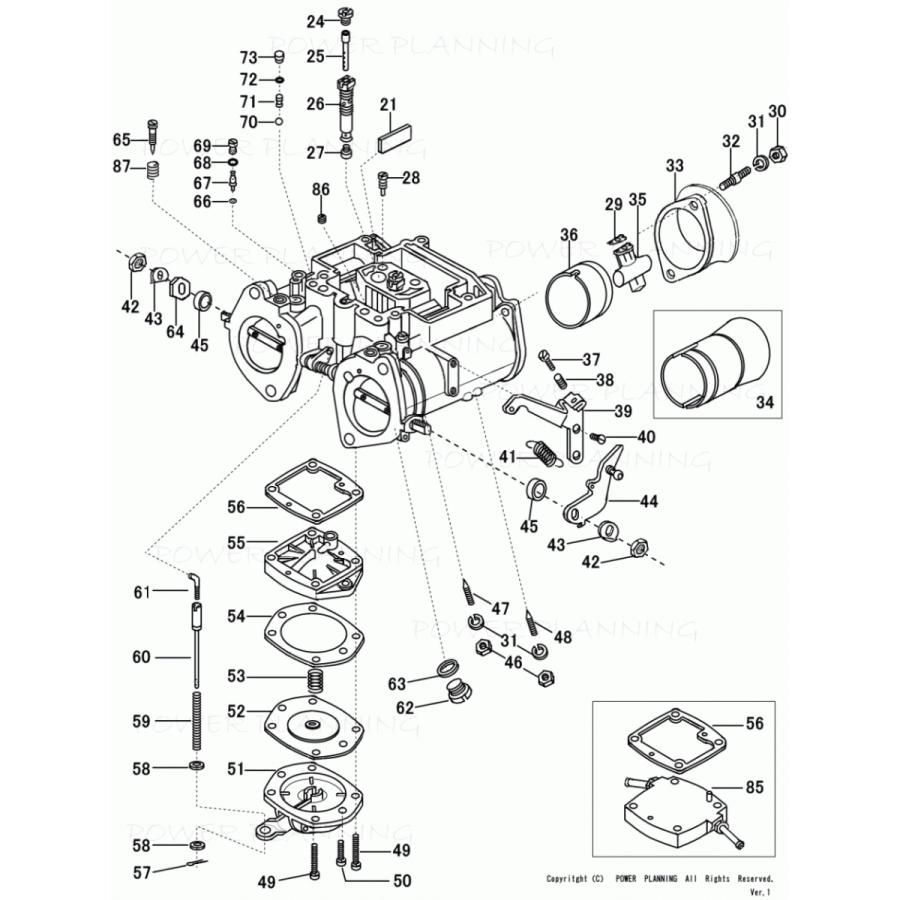 (No,37) N115,053 スロットルアジャストスクリュー 首下19mm SOLEX★ソレックス : POWER PLANNING ...
