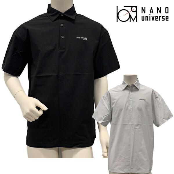 ナノユニバース 2024年春夏モデルゴルフ メンズ サッカーストライプ 半袖シャツ 030-4160101 nano universe【24 ...