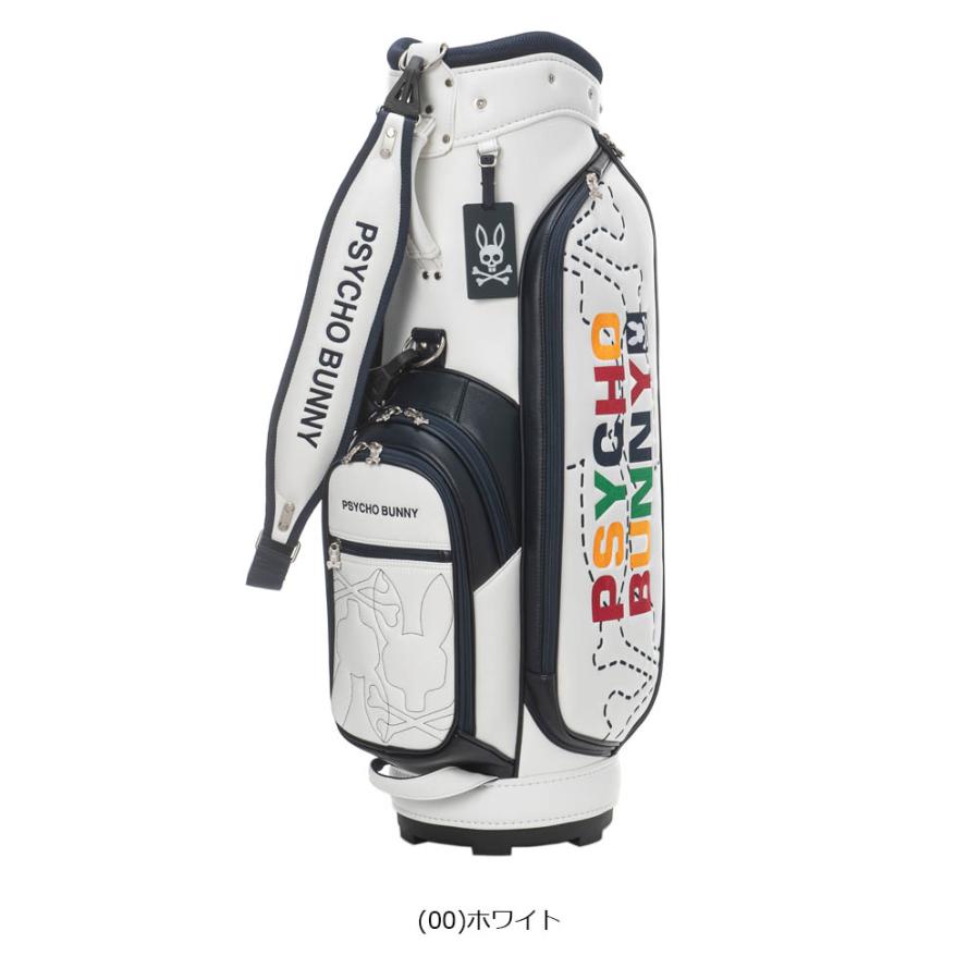 サイコバニー ユニセックス キャディーバッグ PBMG5SC5 3.8kg 9型 5分割 46インチ対応 ネームプレート付属 刻印タイプ Psycho Bunny キャディバッグ【25 ...