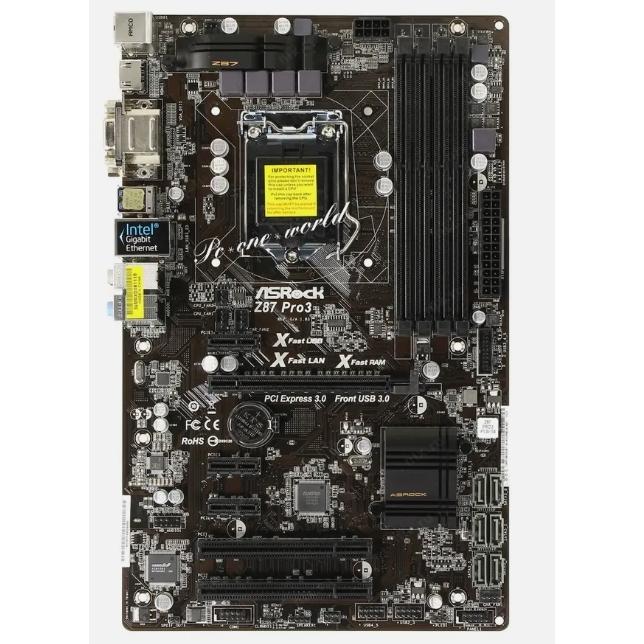 ASRock Z87 Pro3 LGA 1150 Intel DDR3 ATX DVI-D HDMI USB 3.1 Motherboard ...