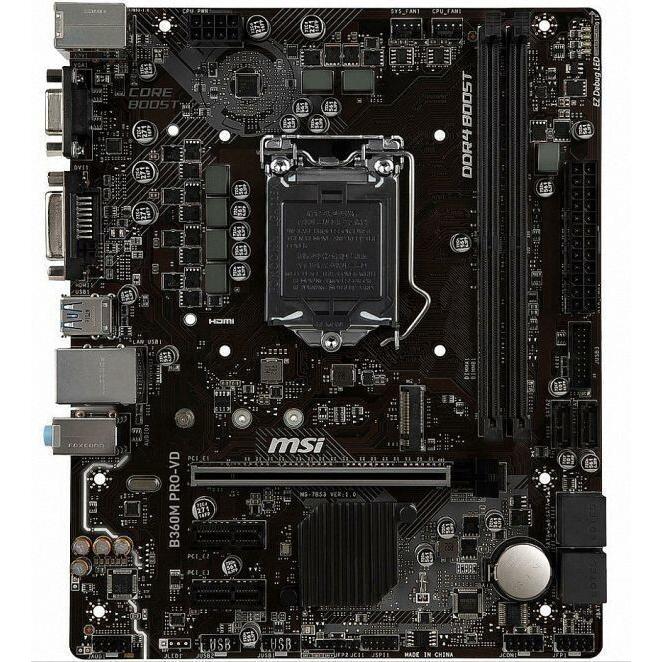 MSI B360M PRO-VD LGA 1151 (300 Series) Intel B360 SATA 6Gb/s Micro ATX ...