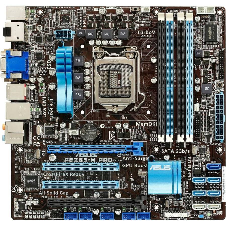 ASUS P8Z68-M Pro LGA 1155 Intel Z68 HDMI SATA 6Gb/s USB 3.0 Micro ATX ...