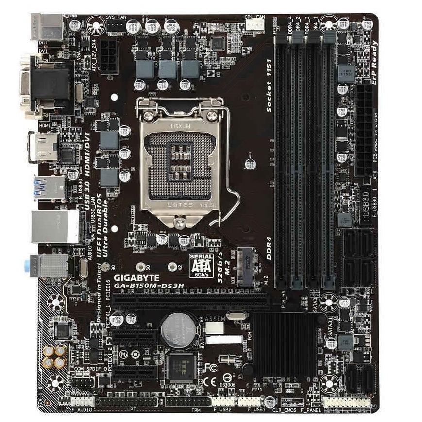 GIGABYTE GA-B150M-DS3H (rev. 1.0) LGA 1151 Intel B150 HDMI SATA 6Gb/s ...