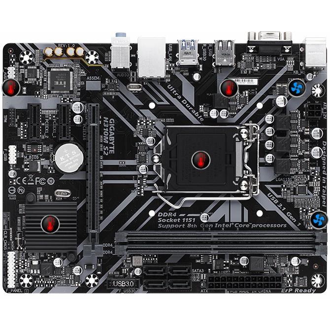 GIGABYTE H310M S2 2.0 LGA 1151 Micro ATX DDR4-SDRAM Motherboard : パワー ...