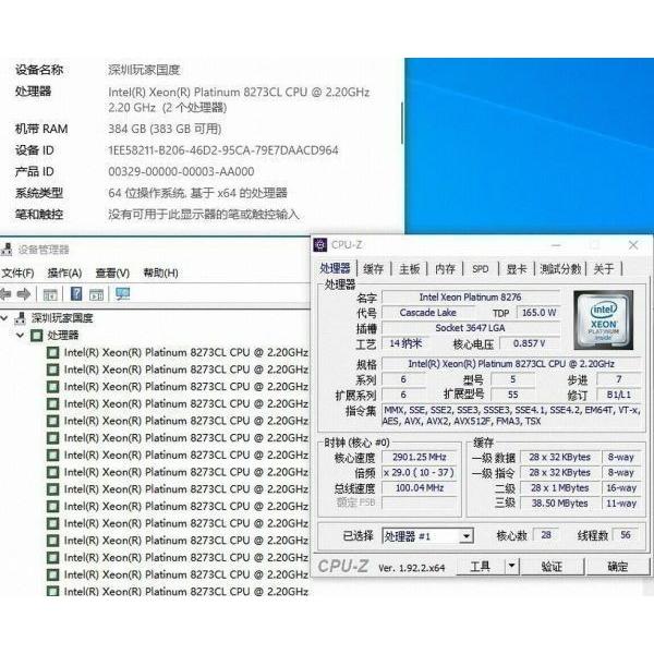 Intel Xeon Platinum 8273CL SRF81 28C 2.2GHz LGA3647 165W Same as Platinum 8276L : intel-xeon ...
