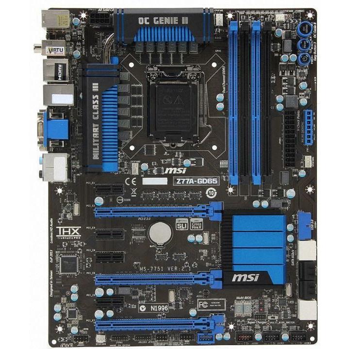 MSI Z77A-GD65 LGA 1155 Intel Z77 HDMI SATA 6Gb/s USB 3.0 ATX Motherboard : パワーテクノロジーストア - 通販 ...