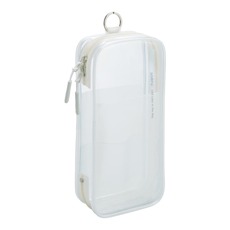 soeru ペンケース LIHIT LAB. ラウンドジップペンケース フロストクリヤー A-8103-1 H90×D45×W190mm 別途送料 送料290円〜 リヒトラブ : ぷちぷれ ...