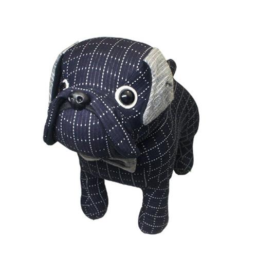 THE FACTORY MADE ザ ファクトリー メイド FM717 SASHIKO DOG Navy パグ 犬 ぬいぐるみ インテリア ...